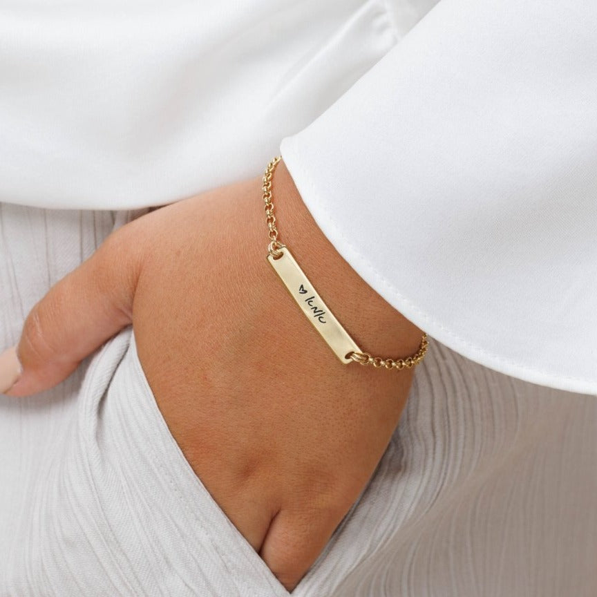 צמיד חריטה כתב יד | Anna – Shak-it jewelry